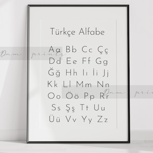 Turkish Alphabet | Turkce Alfebesi | ABC | Physical Print | New Home ...