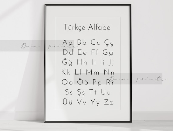 Turkish Alphabet Turkce Alfebesi ABC Physical Print | Etsy