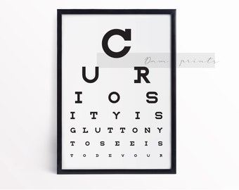 Eye Chart Quote | Etsy