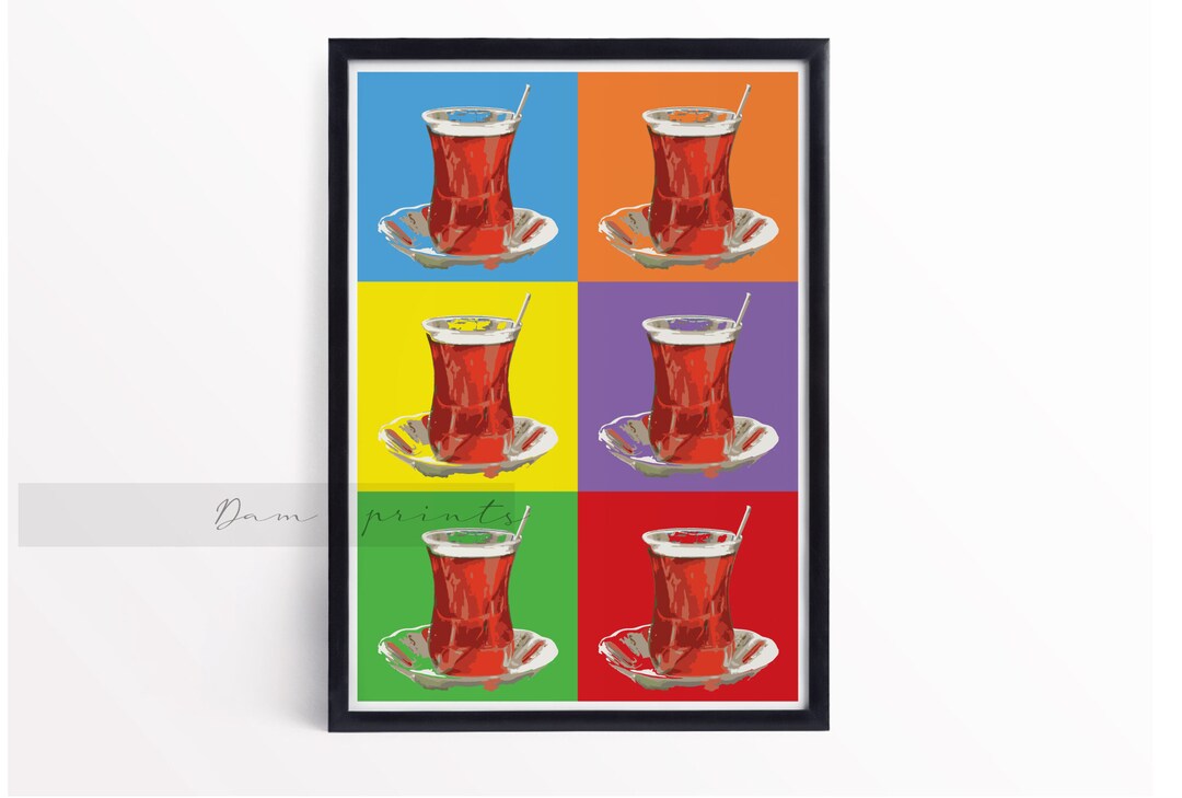 Turkish Tea Pop Art | Physical Print | Colourful Print | Cay Chai ...
