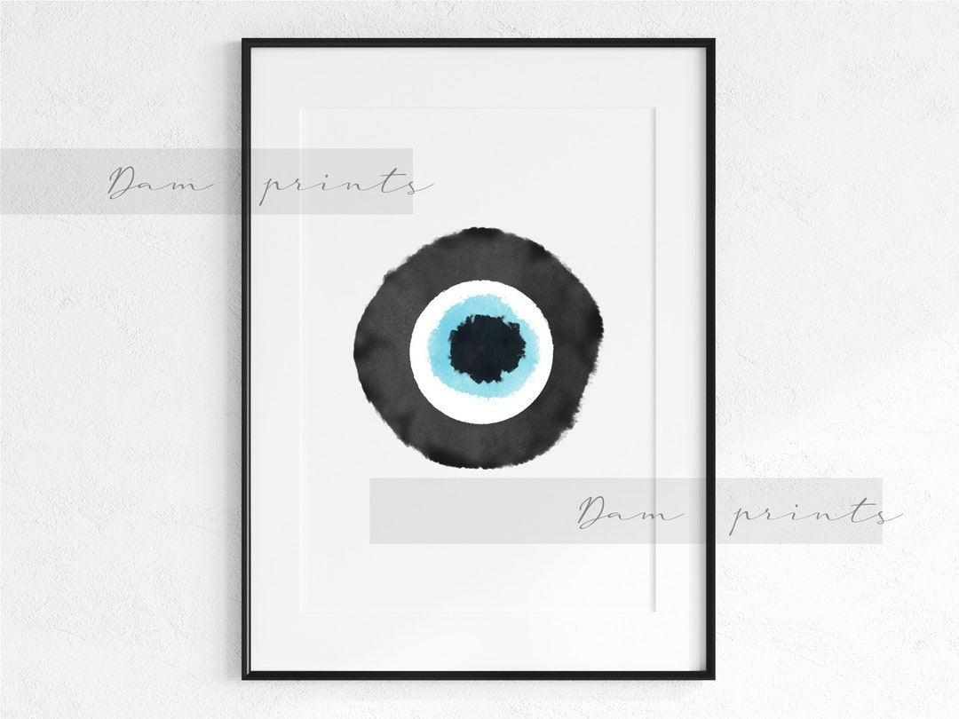 Evil Eye Black Watercolour | Nazar in Various Colours | Turkish Eye ...