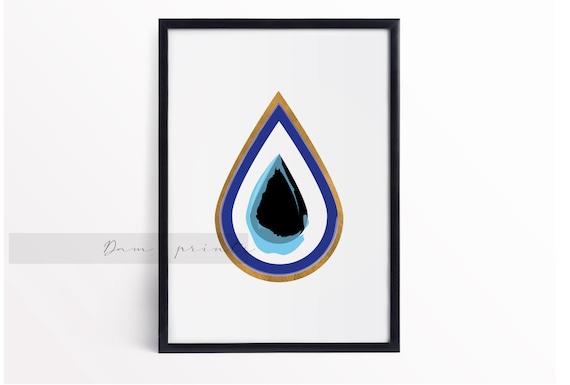 Evil Eye Tear Drop Physical Print Turkish Eye Greek Eye - Etsy