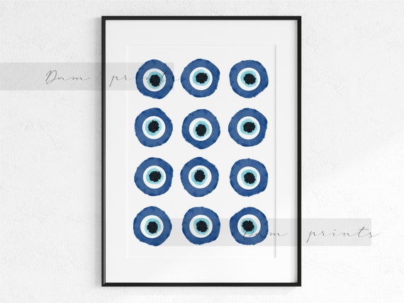 Evil Eyes Watercolour Nazar Turkish Eye Greek Eye | Etsy