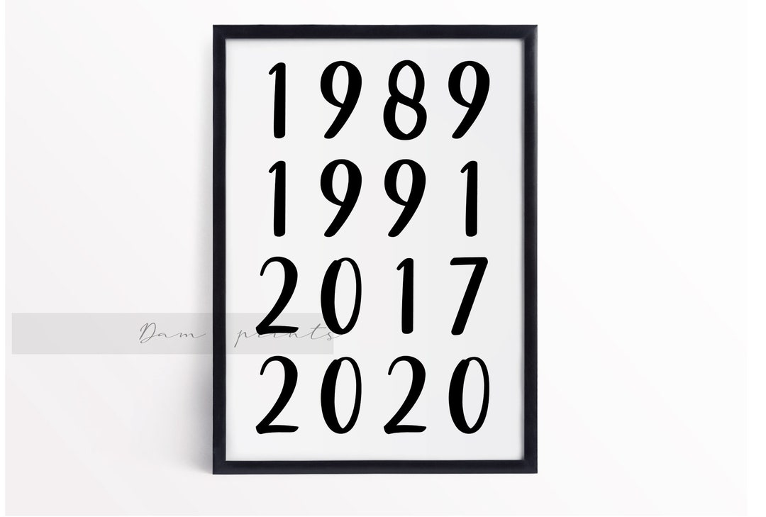 Birth Year Family | Personalised Special Dates | Minimalist Monochrome ...