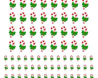 Candy Cane Royal Icing Transfer Sheet - Etsy