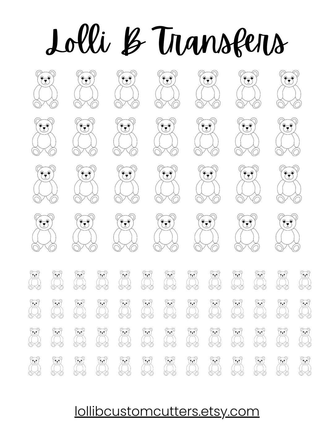 Teddy Bear Royal Icing Transfer Sheet - Etsy