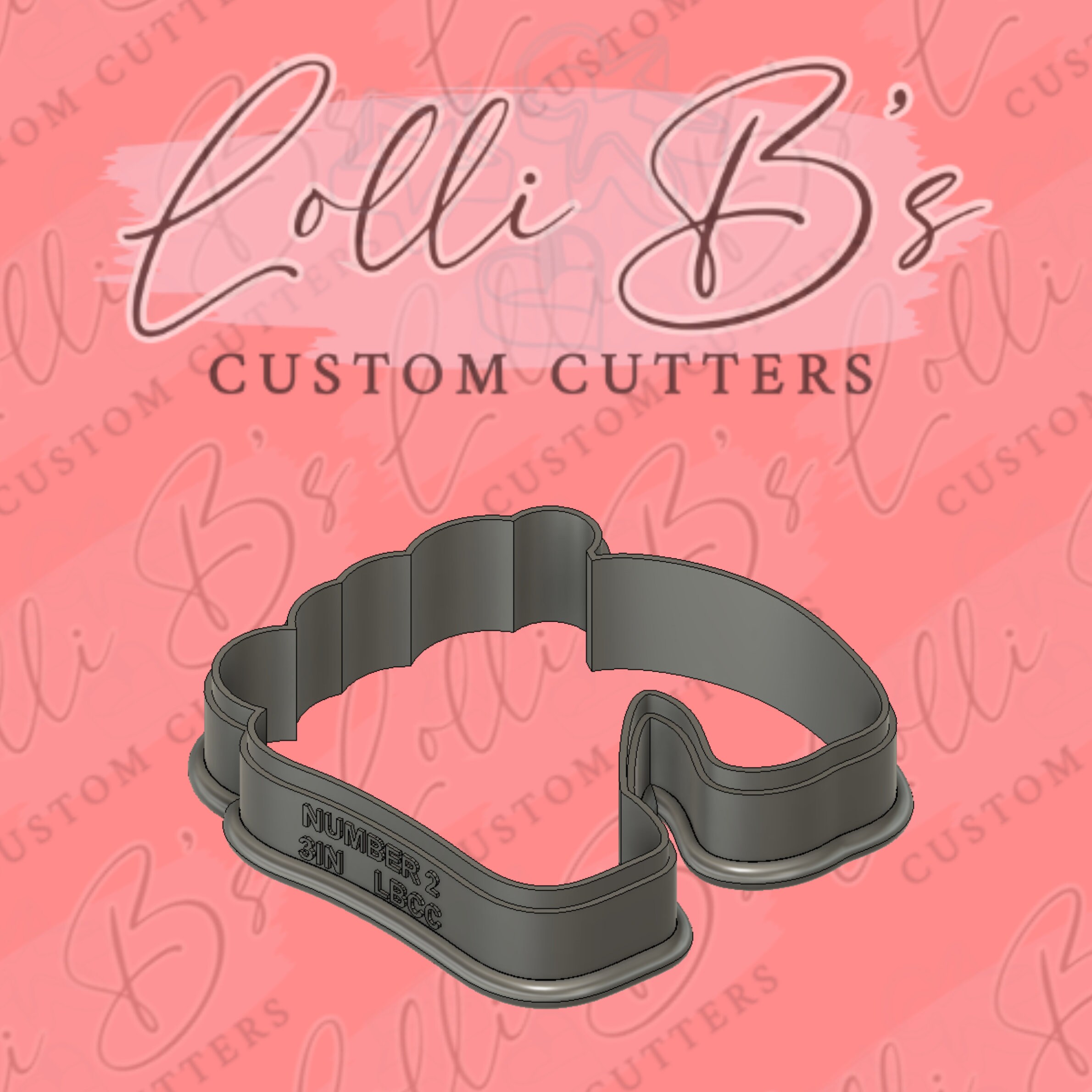 Script Number Two 2 Word on Side Cookie Cutter and Fondant - Etsy