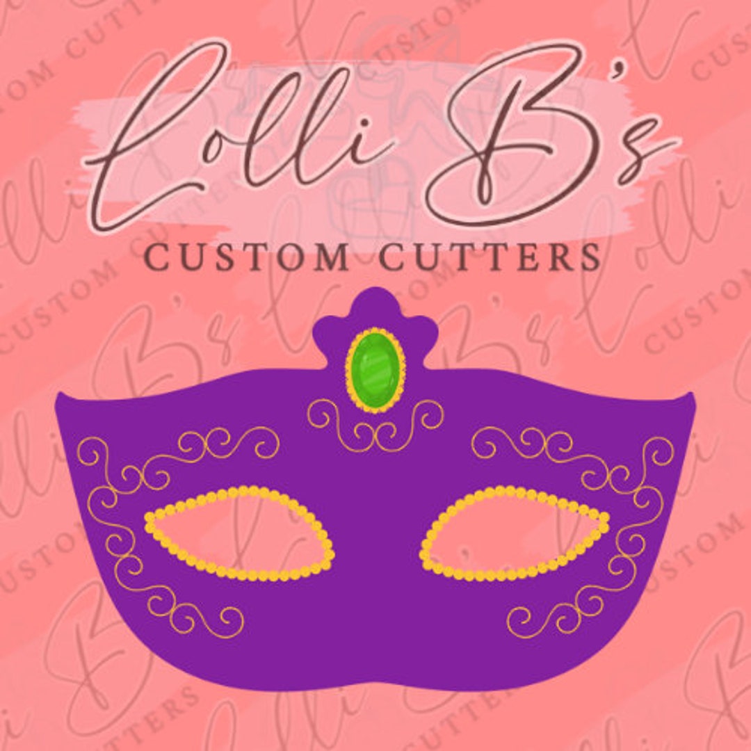 Mask 01 | Mardi Gras Cookie Cutter and Fondant Cutter - Etsy
