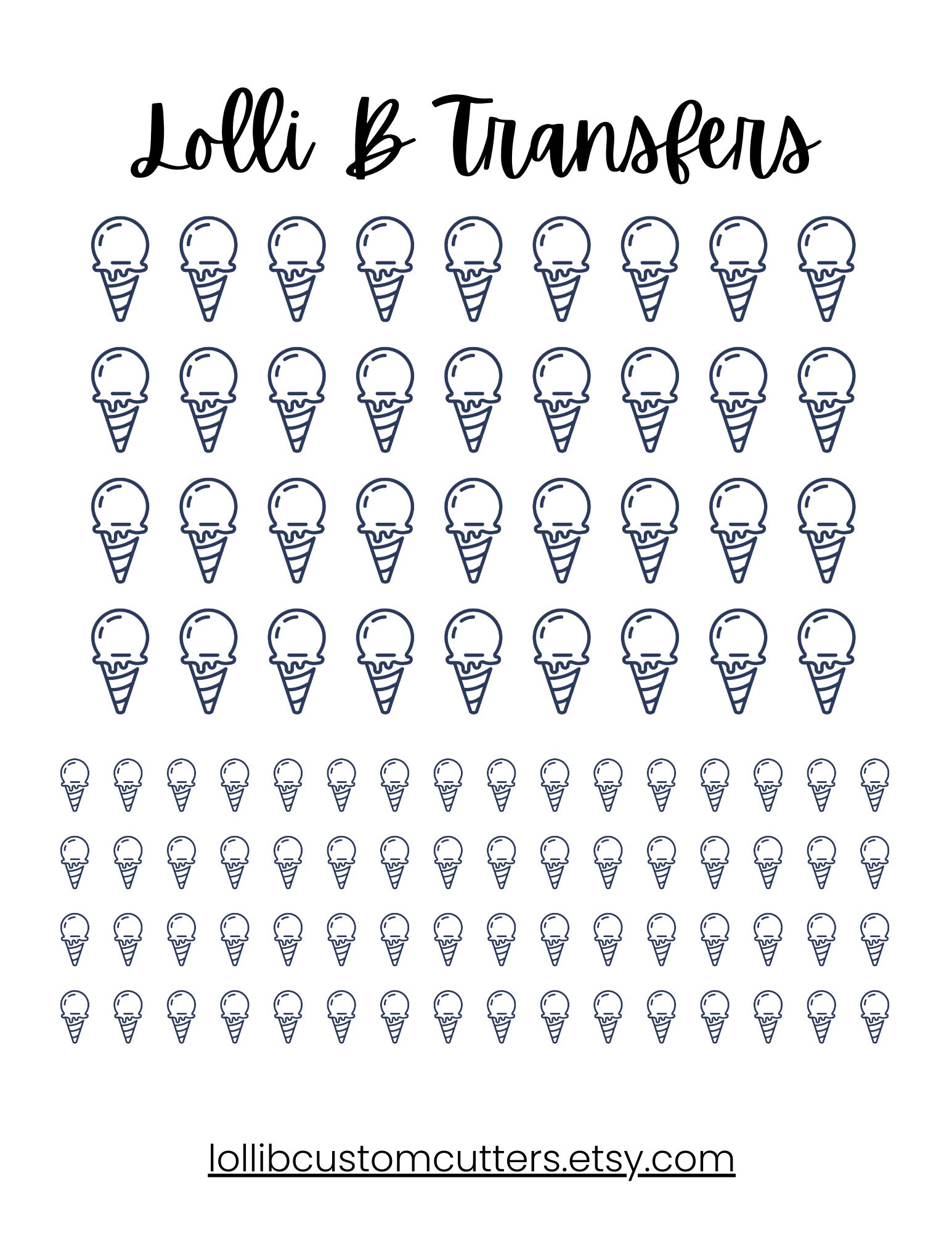 Ice Cream Royal Icing Transfer Sheet - Etsy