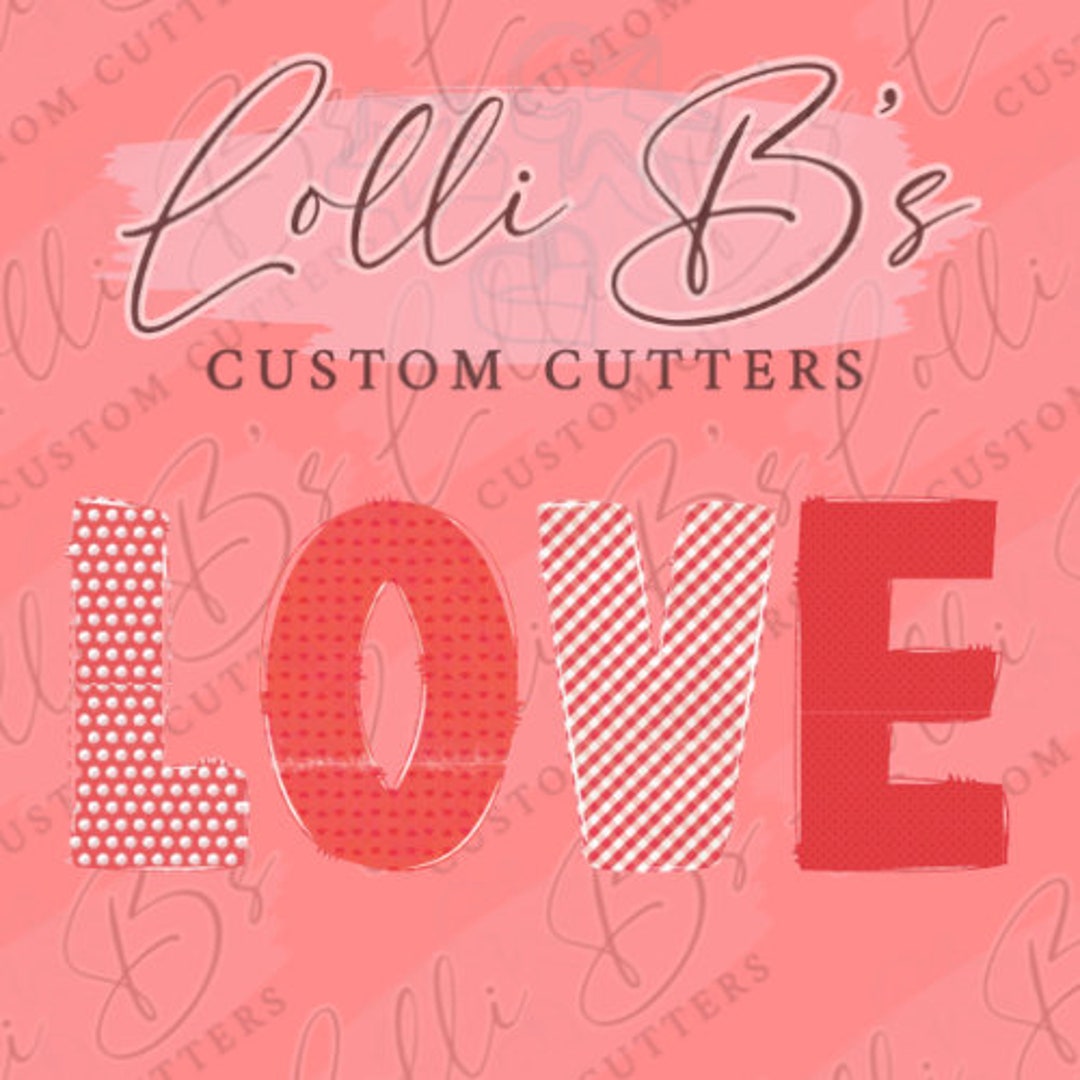 LOVE Lettering 5x12 Box Set | Valentine Cookie Cutter and Fondant ...