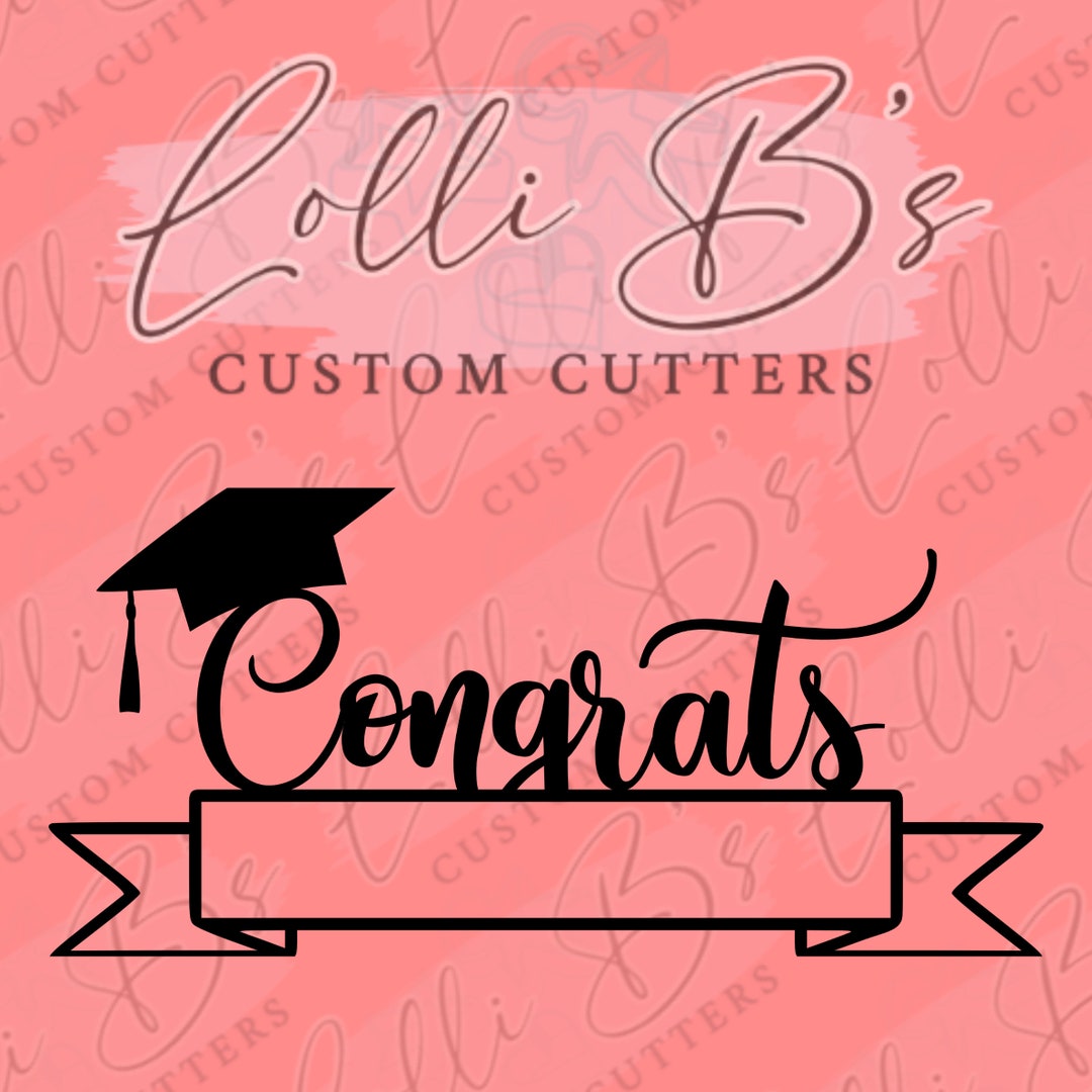 Congrats Grad With Cap Plaque Cookie Cutter and Fondant Cutter - Etsy