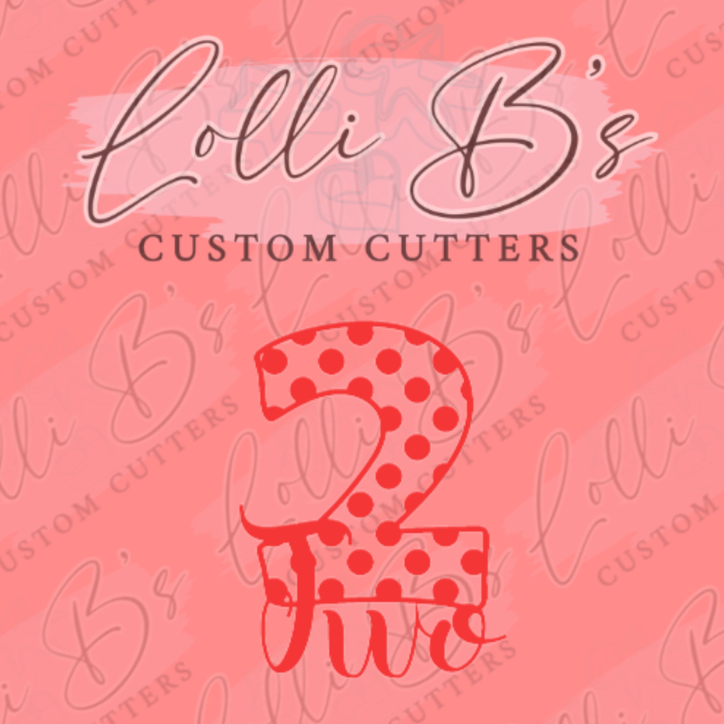 Script Number Two 2 Word on Bottom Cookie Cutter and Fondant - Etsy