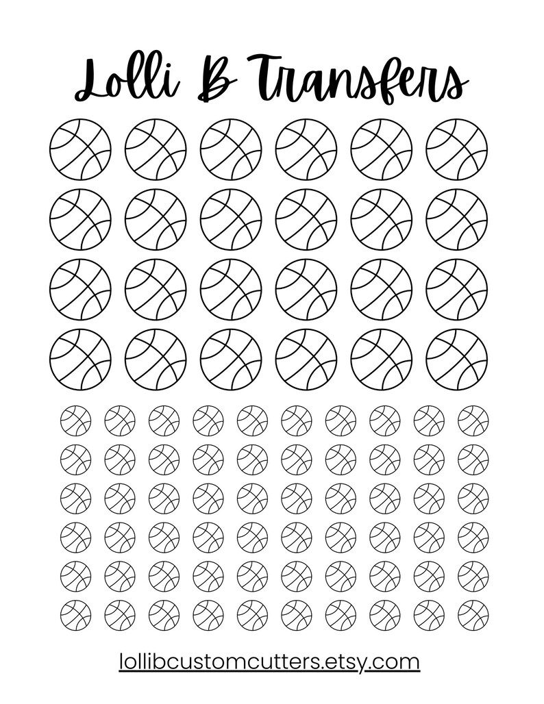 Basketball Icing Transfer Sheet - Etsy