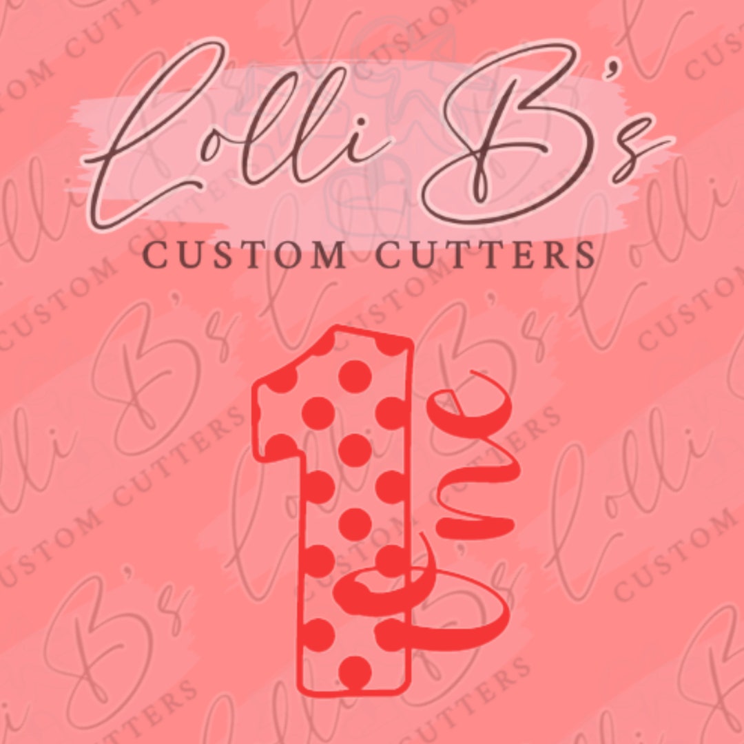 Script Number One (1) Word on Side Cookie Cutter and Fondant Cutter - Etsy