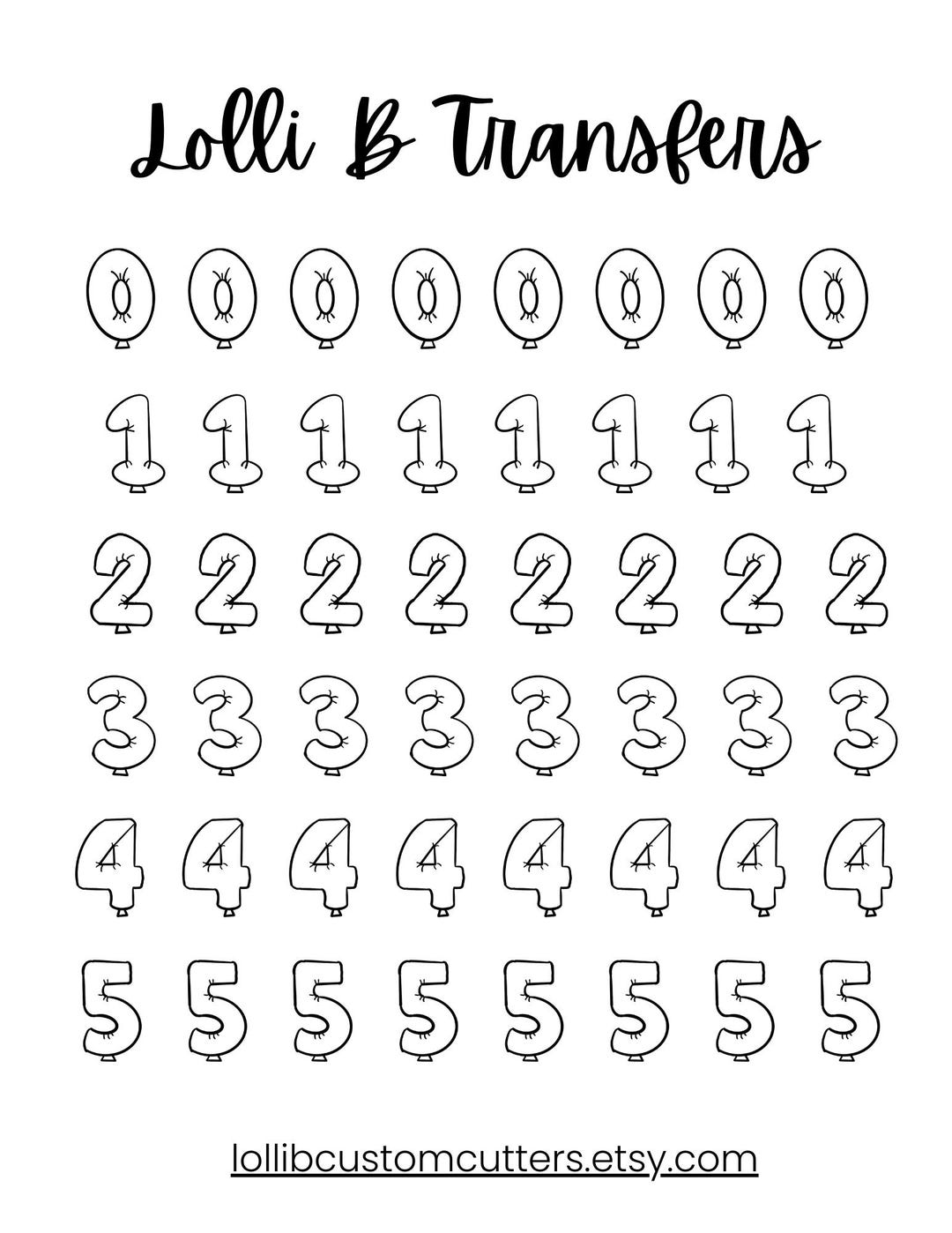 Balloon Numbers Royal Icing Transfer Sheet - Etsy