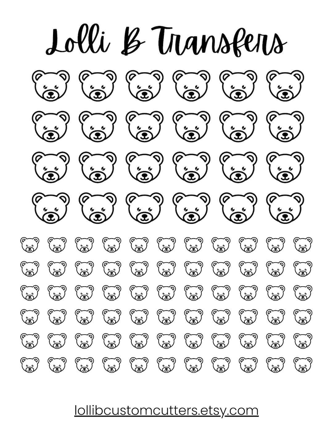 Teddy Bear Head Royal Icing Transfer Sheet - Etsy