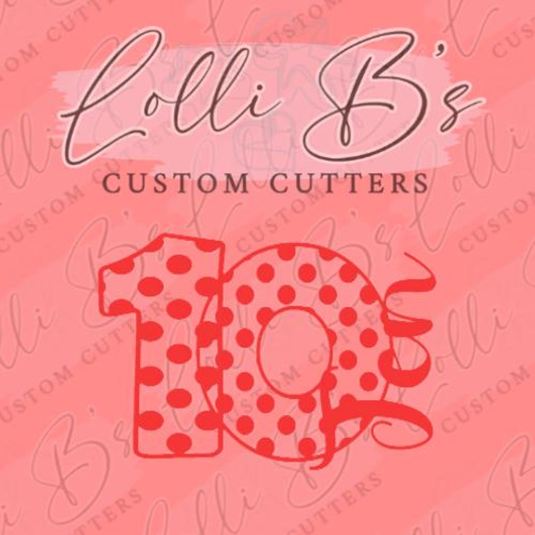 Script Number Ten (10) Word on Side Cookie Cutter and Fondant Cutter - Etsy