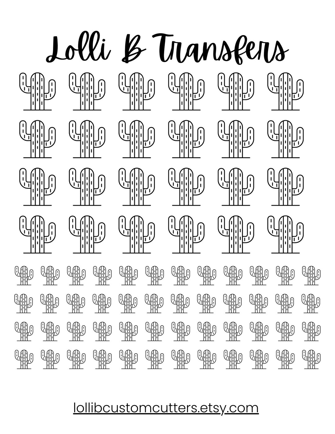 Cactus Royal Icing Transfer Sheet - Etsy
