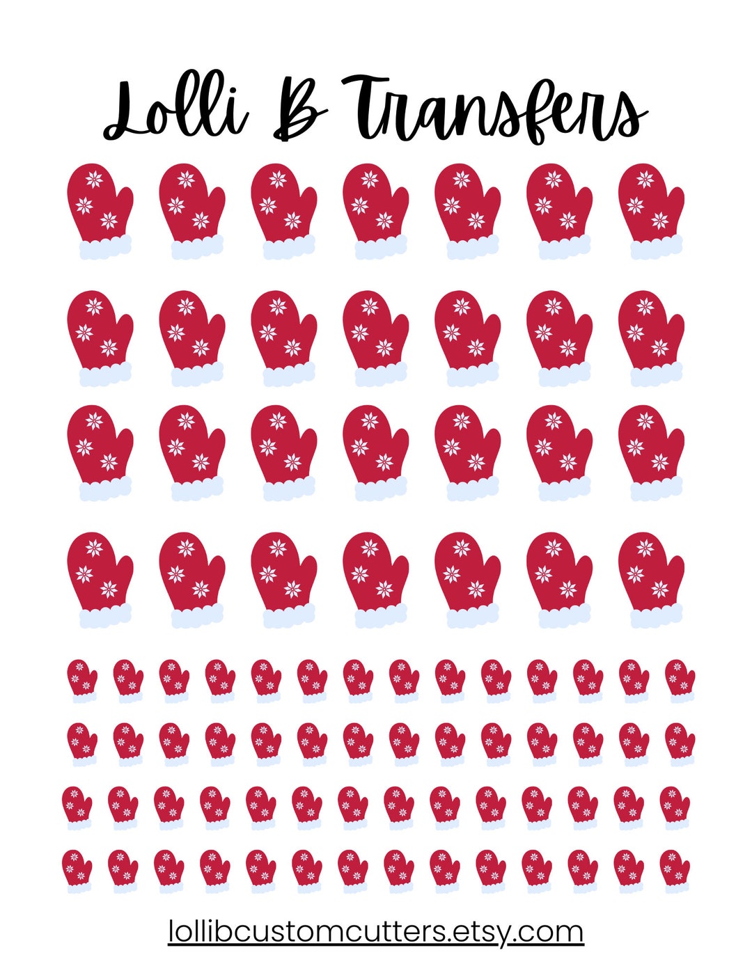 Mitten Royal Icing Transfer Sheet - Etsy