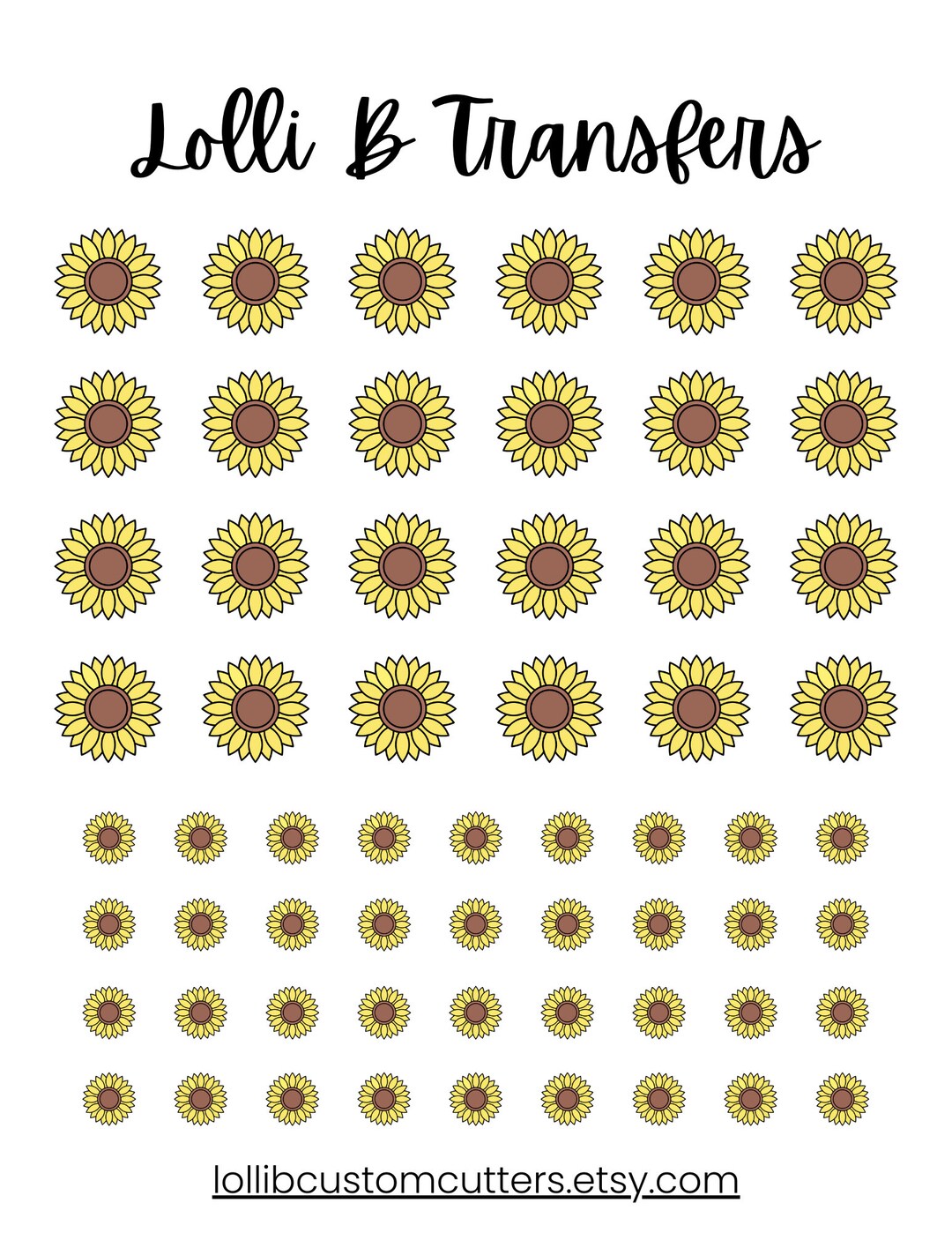 Sunflower Royal Icing Transfer Sheet - Etsy