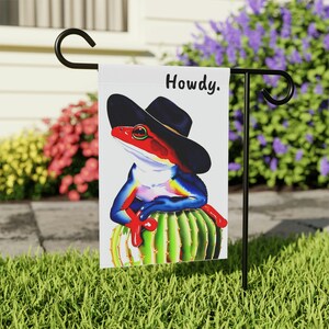 Howdy Frog Cowboy Garden Flag - Etsy
