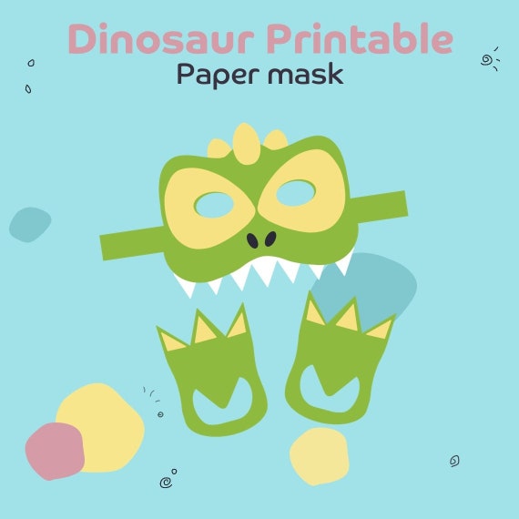 Printable Paper Craft DIY Dinosaur Paper Mask Easy PDF Kit - Etsy