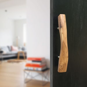 Handmade Teak Door Handle - Unique Wooden Pull for Home & Office ...