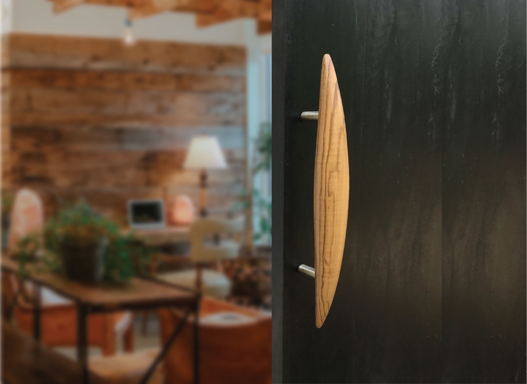 Rustic Teak Wood Barn Door Handle - Custom Sliding Door Hardware for ...