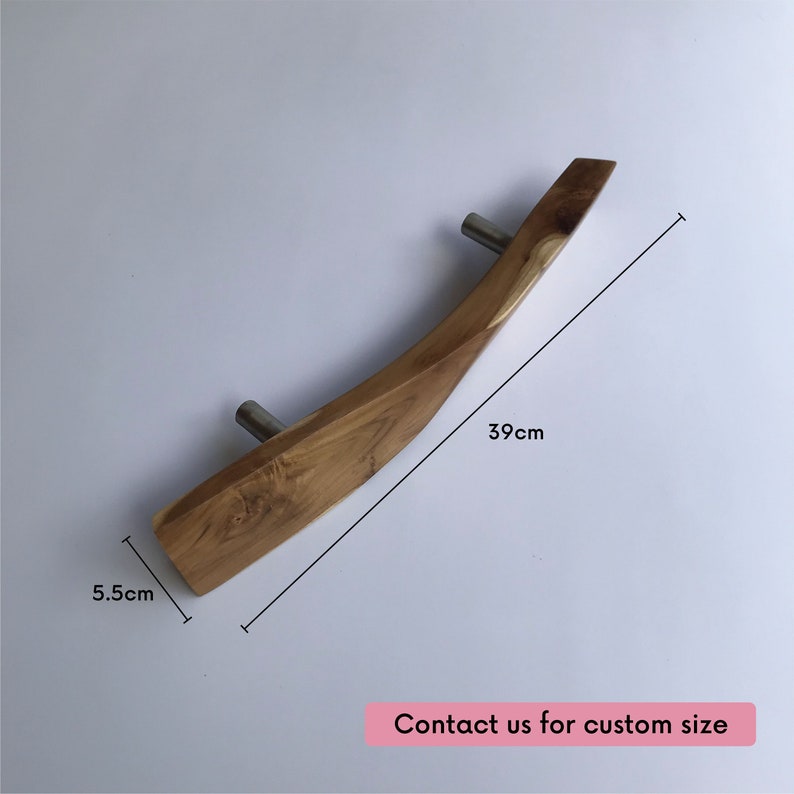 Handmade Teak Door Handle - Unique Wooden Pull for Home & Office ...