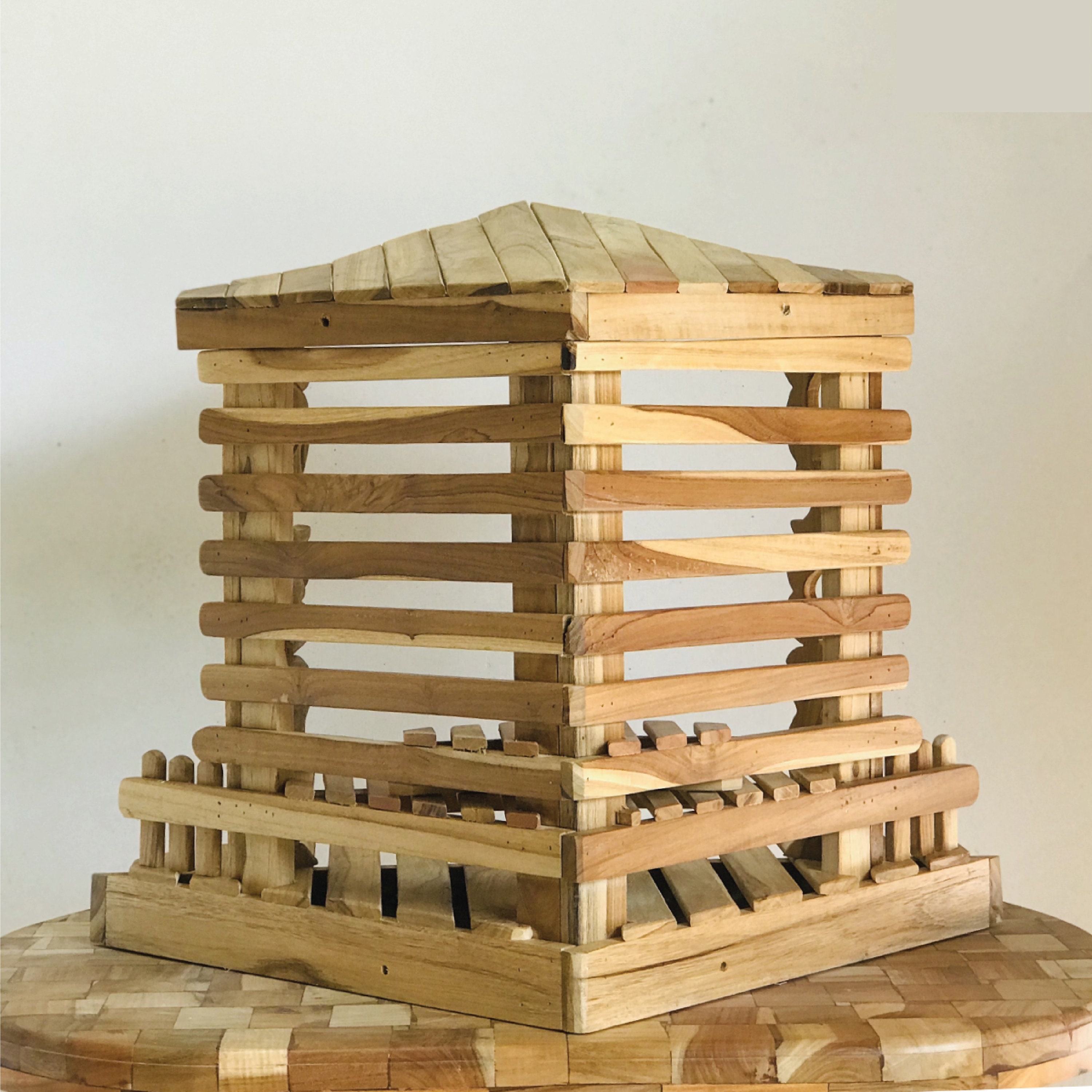 Handmade Teak Corner Stand Buddha Altar Carved Display Shrine Serene ...