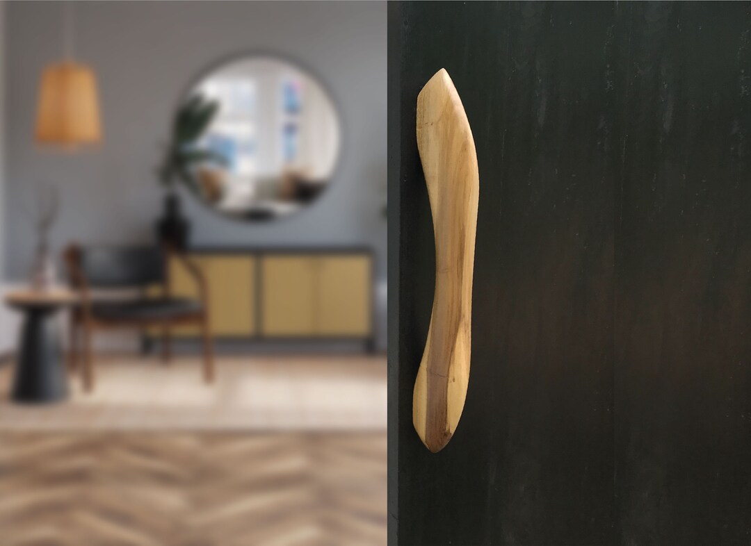 Handmade Teak Wood Door Handle - Door Pull, Handcrafted, Unique Design ...
