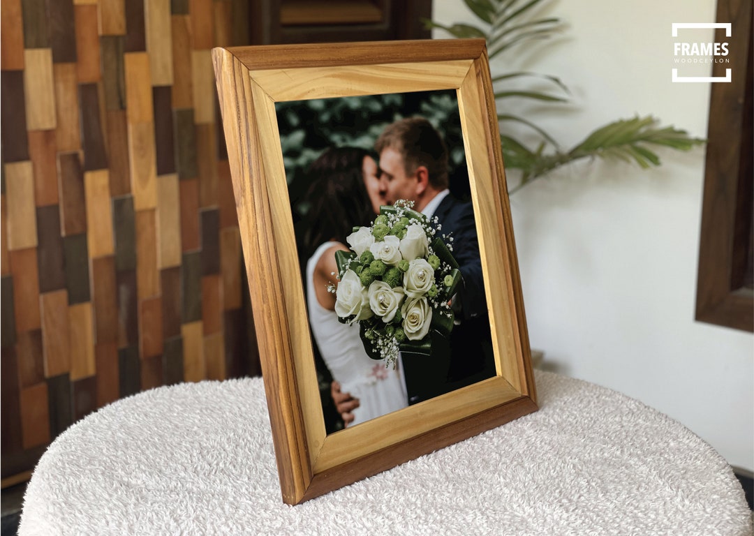 Handcrafted Unique Teak & Burutha Wood Picture Frame Free Photo Print ...