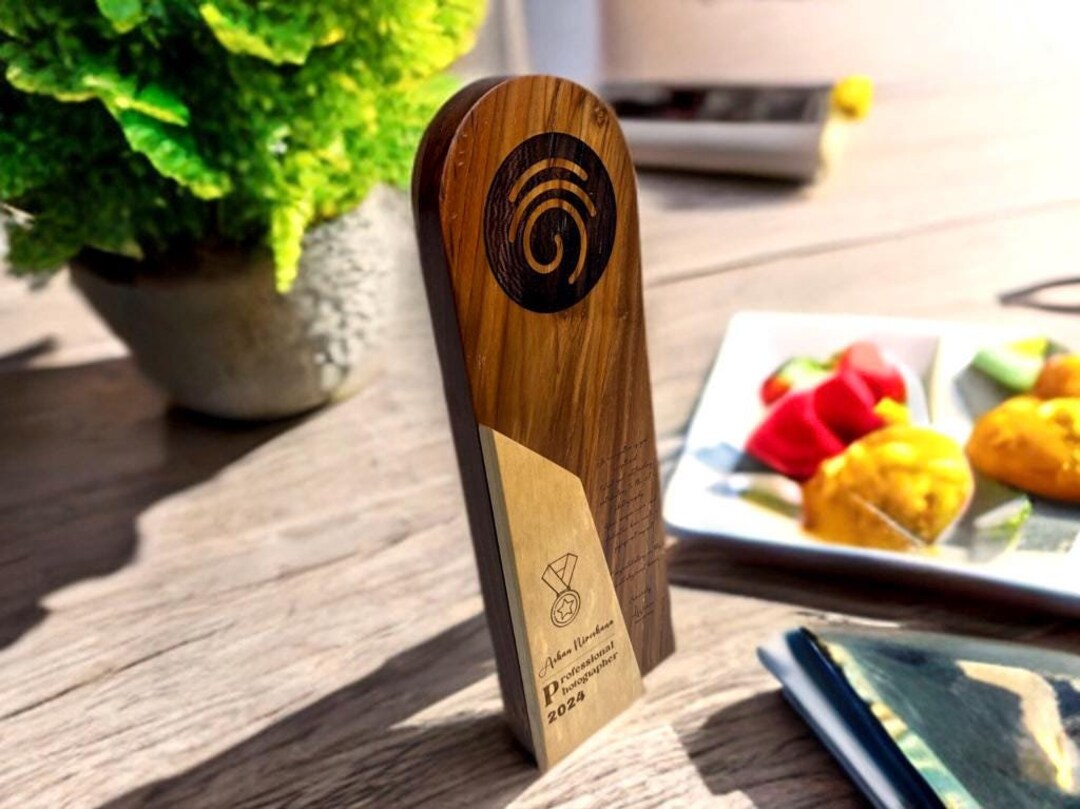 Handmade Solid Wood Personalized Trophy Award - Custom Engraved ...