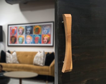 Teak Wood Door Handle Rustic Chic Home Accent, Elegant Wooden Pull ...