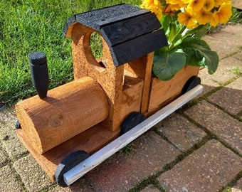 Wooden Planter Train / Decorative Garden Ornament - Etsy UK