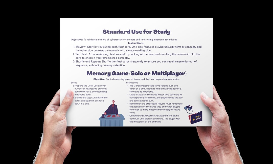 Comptia Security Mnemonic Flashcards & Memory Game Cybersecurity Study ...