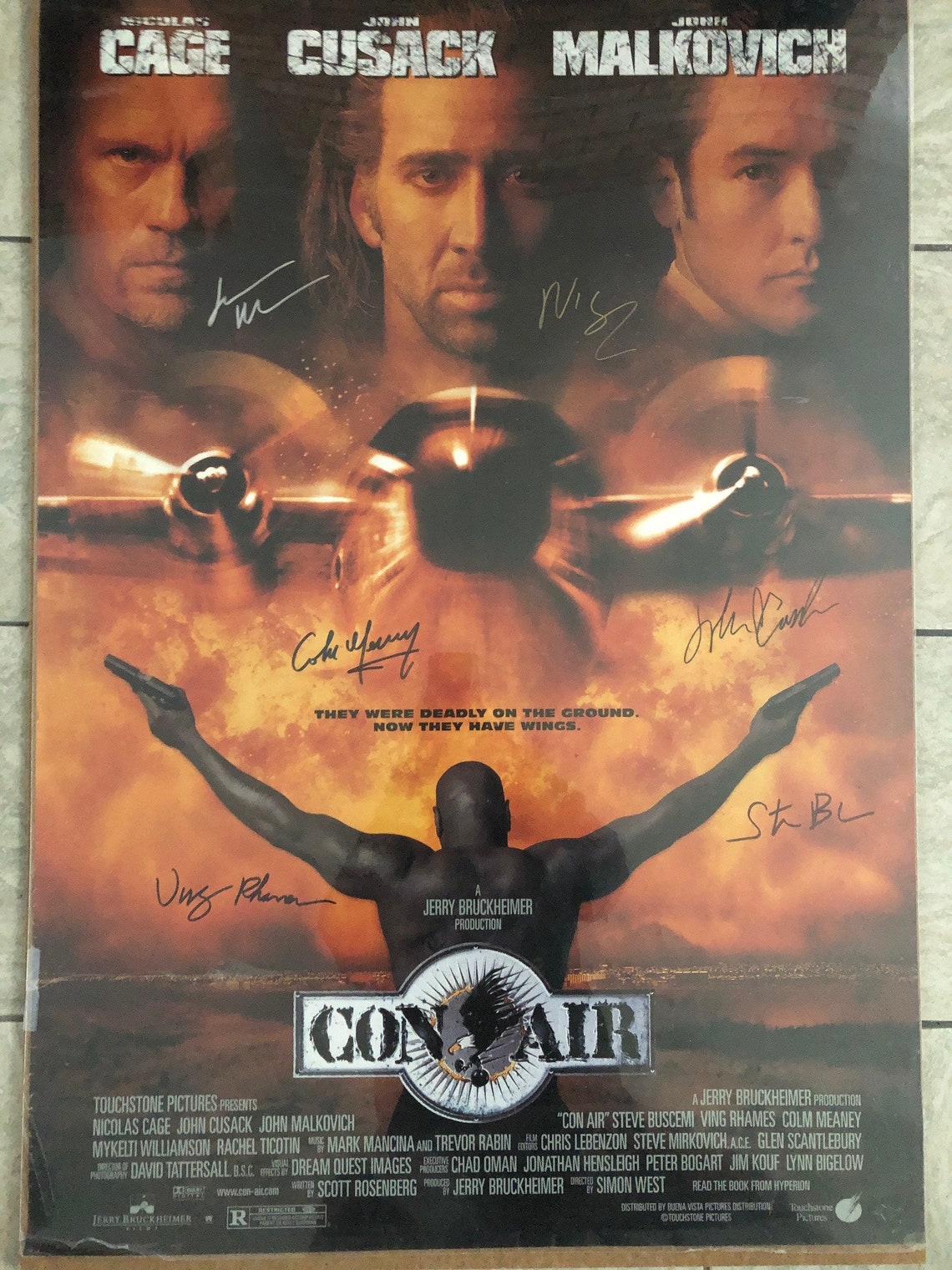 Original Con Air 1997 Movie Poster Signed by Nicolas Cage | Etsy
