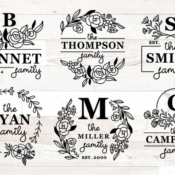 Last Name Monogram - Etsy