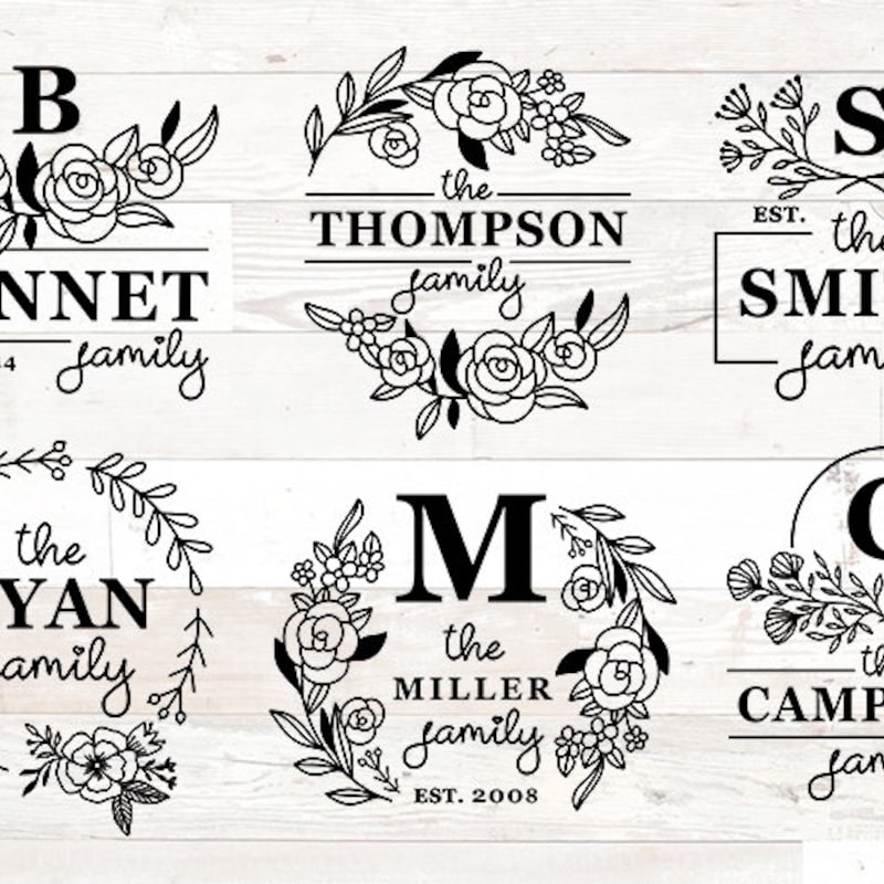 Last Name Monogram - Etsy