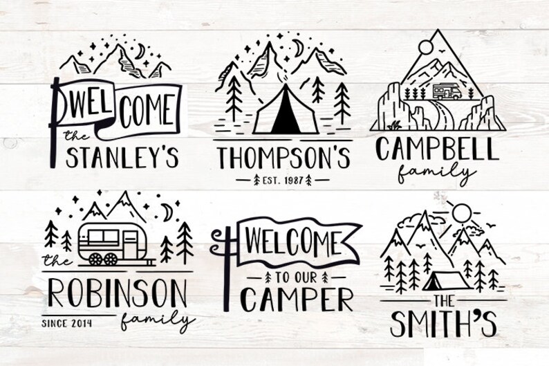 Camp Sign Bundle Svg Svg Bundle Family Name Camping SVG - Etsy