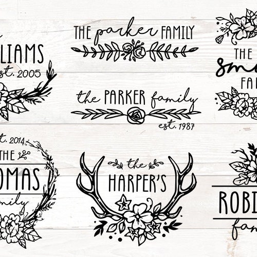 Last Name SVG File Family Monogram Svg Svg Bundle Family | Etsy