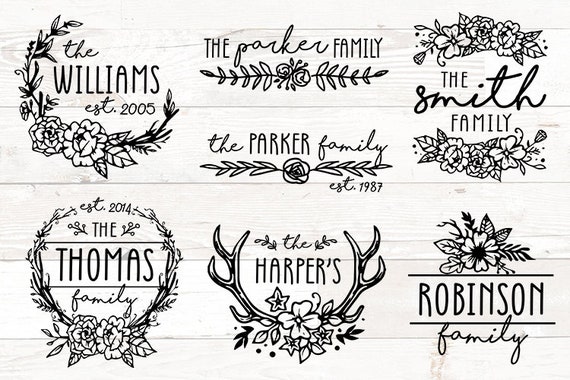 Last Name SVG File Family Monogram Svg Svg Bundle Family | Etsy Australia