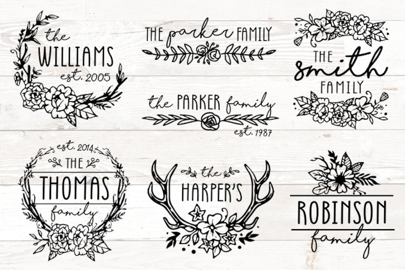 Last Name SVG File Family Monogram Svg Svg Bundle Family - Etsy