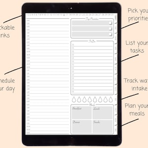 Digital Daily Planner Pad | Undated, Minimal Daily Planner | Fully ...