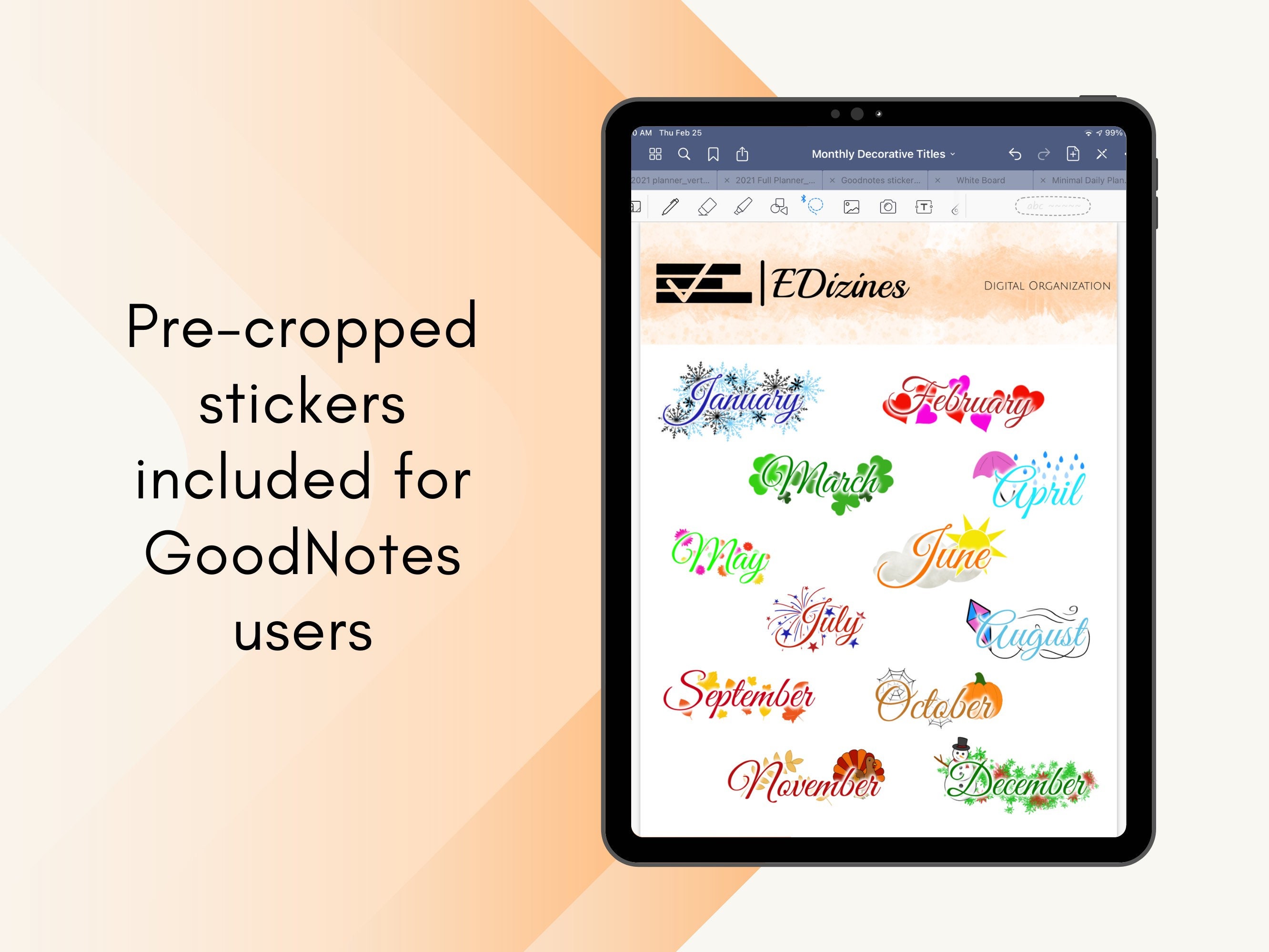 Monthly Names Digital Stickers | Month Names | Digital Stickers ...