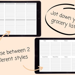 Grocery List Digital Inserts | Two(2) Styles | PDF & JPG Files Included ...