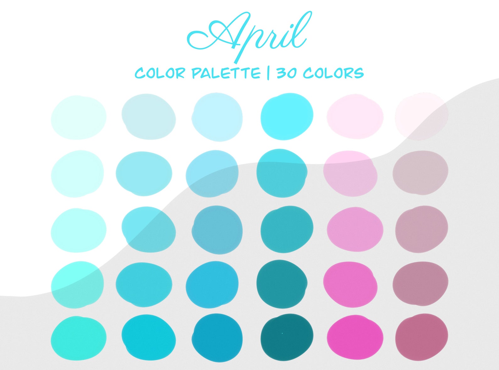April Procreate Color Palette | Blue and Pink | Easter Palette | iPad ...