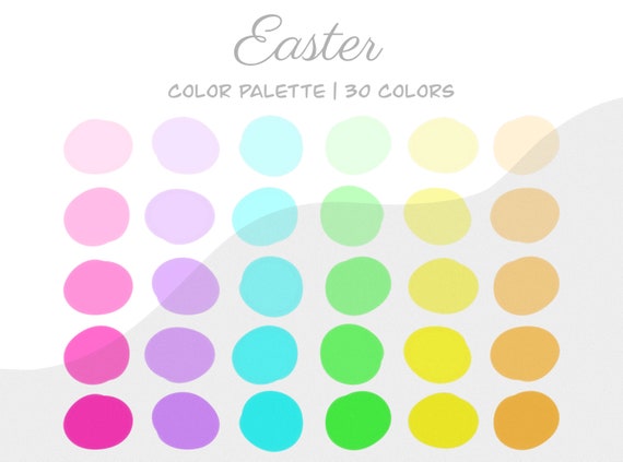 Easter Procreate Color Palette Pastel Blue green pink | Etsy