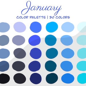 January Procreate Color Palette | Blue and Teal | St. Patrick's Day ...