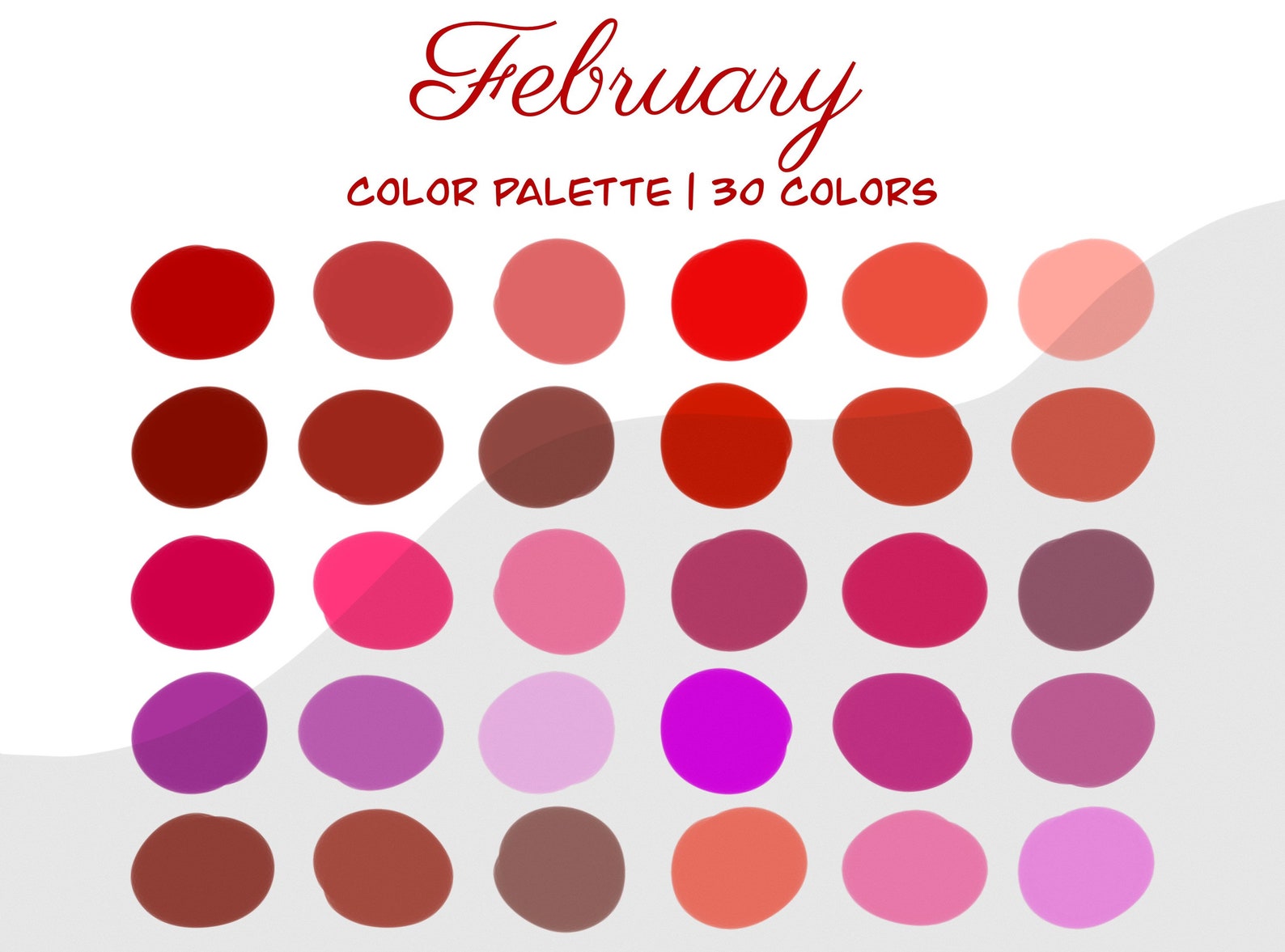 February Procreate Color Palette | Valentines Day Palette | iPad ...